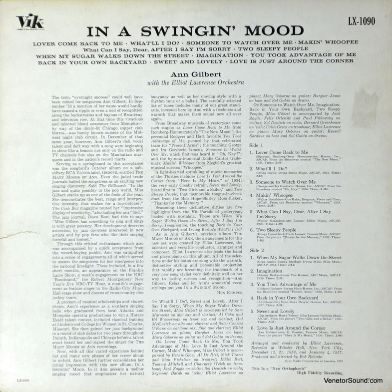 Ann Gilbert / In a Swingin’ Mood | Record Jacket Collection